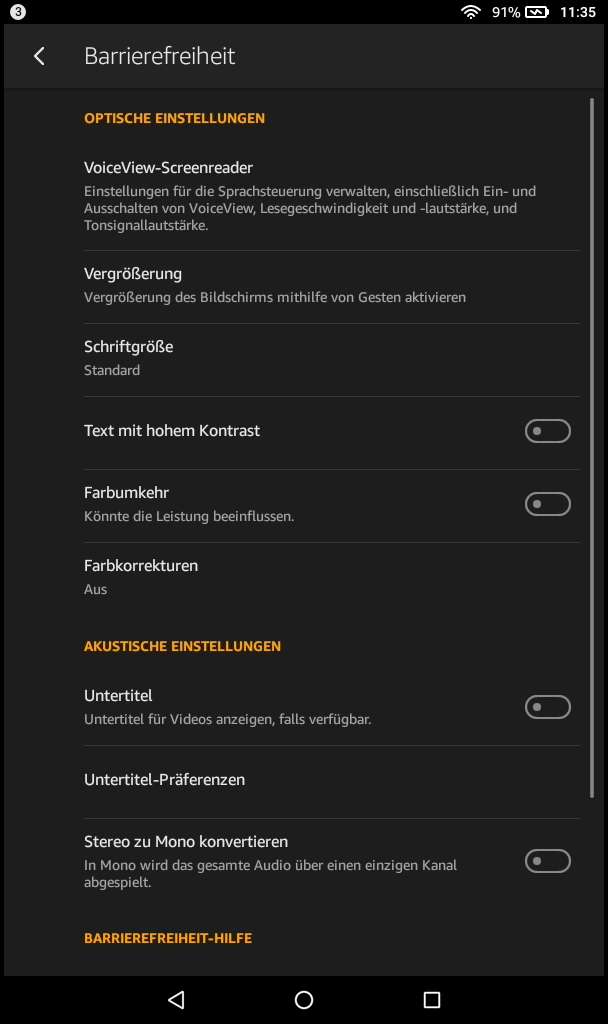 VoiceView ein/ausschalten - Amazon Fire Tablet Handbuch | TechBone VoiceView ein/ausschalten - Amazon Fire Tablet Handbuch | TechBone